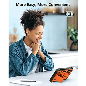 FNTCASE for Samsung Galaxy S23 Case : with Belt-Clip Holster & Kickstand Heavy Duty Rugged Shockproof Protective Phone Shell | Military Grade Protection Durable Cover for Galaxy S23 - Orange