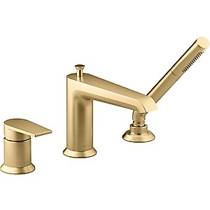 Kohler Hint Single-Handle Deck Mount Bath Faucet with Handshower, Vibrant Brushed Bronze
