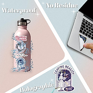 150 PCS Romance Book Stickers for Kindle, Holographic Bookish Sticker Pack Reading Booktok Glitter Vinyl Decals for Laptop Ebook Readers Water Bottles Journal Scrapbook Waterproof