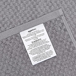 Amazon Basics 100% Cotton Terry Kitchen Dish Cloths, Popcorn Texture - (Pack of 8) Grey,