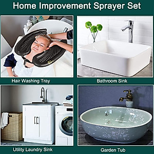 MOSELNY Sink Faucet Sprayer Attachment, Faucet Shower Sprayer with 59” Stainless Steel Hose for Hair Washing&Pet Shower for Bathroom Bathtub, Kitchen Faucet,Garden Tub,Utility Laundry Tub