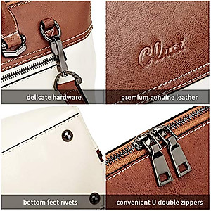 CLUCI Leather Briefcase for Women 15.6 Inch Laptop Business Vintage Slim Ladies Shoulder Bag