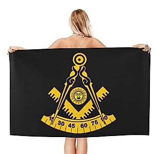 Zahika Freemason Past Master Beach Towel Absorbent Bathroom Towels Beach Towels Oversized Super ​32x52 Inch