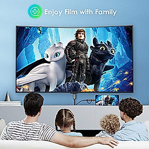 Renkchip 2-in-1 USB C/Micro USB to HDMI Cable for All Android Phone, 6.6ft MHL to HDMI Adapter 1080P HD HDTV Mirroring &Charging Cable to TV/Projector/Monitor