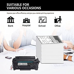 55X Black High-Yield Toner Cartridges (2-Pack): Drwn Compatible CE255X Toner Cartridge Replacement for HP Enterprise 500 MFP M525 Series, Enterprise P3015 Series, Pro MFP M521 Series | CE255XD