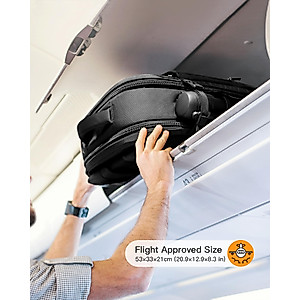 Inateck Cabin Luggage Carry On Backpack for Travel, Flight Approved 40 Litre Business Travel Rucksack Hand Luggage Fit 17 Inch Laptop, with Rain Cover for Men Women - Black