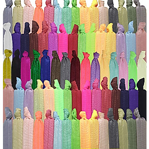 79STYLE 100Pcs No Crease Hair Ties For Women Fabric Hair Ties Cloth Ribbon Hair Scrunchies Knotted Ponytail Holders. Yoga Twist Flat Hair Bands Bulk Elastic Hair Ties Bracelet Grils (Mutil-20Colors)