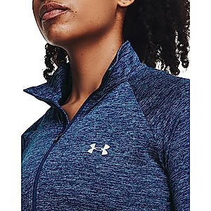Under Armour Womens Tech Twist ½ Zip Long-Sleeve Pullover, (427) Varsity Blue/Blizzard/Metallic Silver, Large