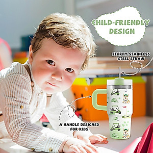 Golf Gifts for Boys Men, Golf Tumbler with Handle and Straw for Kids 14oz, Golfer Lover Gifts, Stainless Steel Funny Dog Mug, Golfer Gift for Boys Girls Him Son on Birthday
