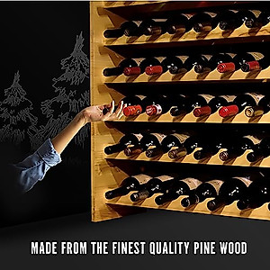 Uva Nova Large Wine Rack | Wine Rack Wood | Wine Cellar Racks | 53 Bottle Wine Bottle Storage | Pine Wood Magnum Bottle Wine Rack Fits 8 Magnum Bottles