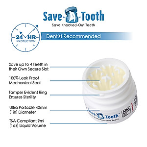 Save-A-Tooth Preservation Kit - Prevent Permanent Tooth Loss, Save Knocked Out Teeth for up to 24 Hours - Tooth Saver Made in the USA by SmartPractice - Keep in your Kit Bag for a Tooth Emergency