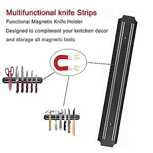 Magnetic Knife Strips,15 Inch Knife Storage Strip, Multi-Purpose Magnetic Knife Bar Rack Block for Kitchen Utensil Holder,Magnetic Tool Organizer, Home Organizer (2 Pack)