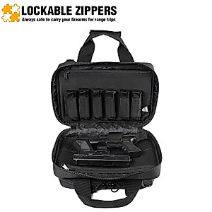 DBTAC Range Bag Soft Pistol Case XS (Urban Black) + Tactical Lunch Bag (Black), Durable Material with adjustable shoulder strap, Multi-functional Design