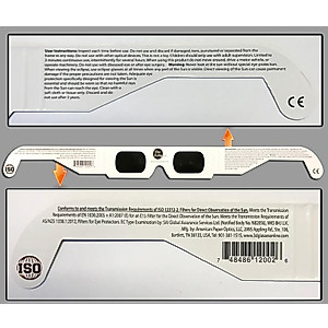 Land Sea & Sky Solar Eclipse Glasses - CE and ISO Certified Safe Shades for Direct Sun Viewing - Made in the USA (5 Pack)