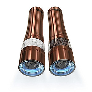 Russell Hobbs RHPK4100CPR Electric Salt & Pepper Mills, Copper, Set of 2 Grinders