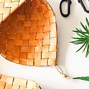 UXZDX Woven Wall Hanging Flower Basket Wall Decoration Storage Basket Hanging Basket Flower Basket Flower Plant Storage Basket, Natural Material,Handmade