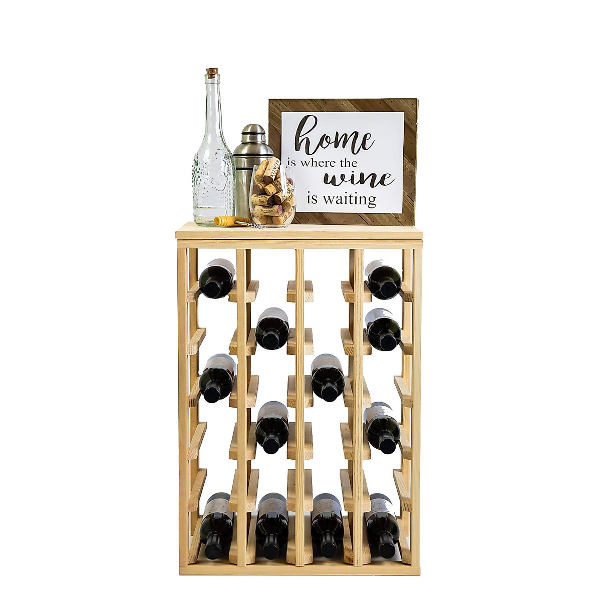Creekside 24 Bottle Table Wine Rack (Pine) by Creekside - Exclusive 12 inch deep design conceals entire wine bottles. Hand-sanded to perfection!, Pine