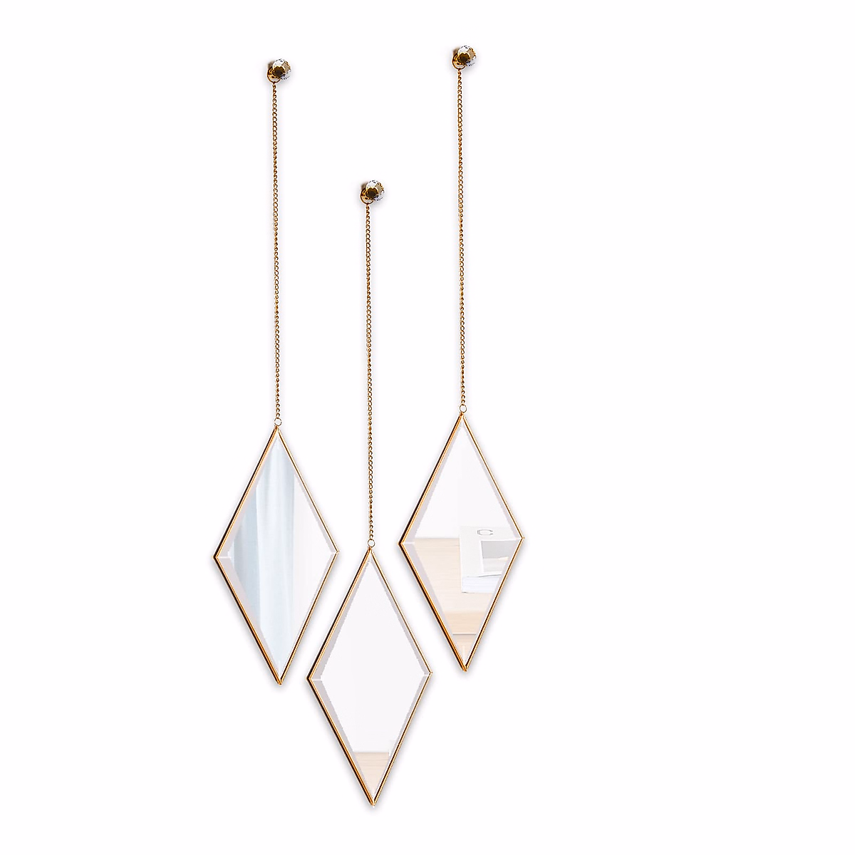 yshengood Diamond Wall Mirror Home Decor Mirror,Hanging Glass Mirror for Living Room and Bedroom