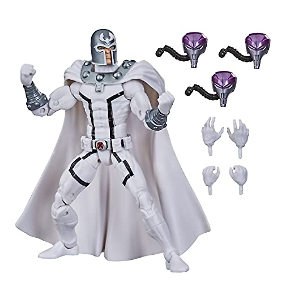 Marvel Hasbro Legends Series X-Men 6-inch Collectible Magneto Action Figure Toy, Premium Design and 2 Accessories, Ages 4 and Up, White