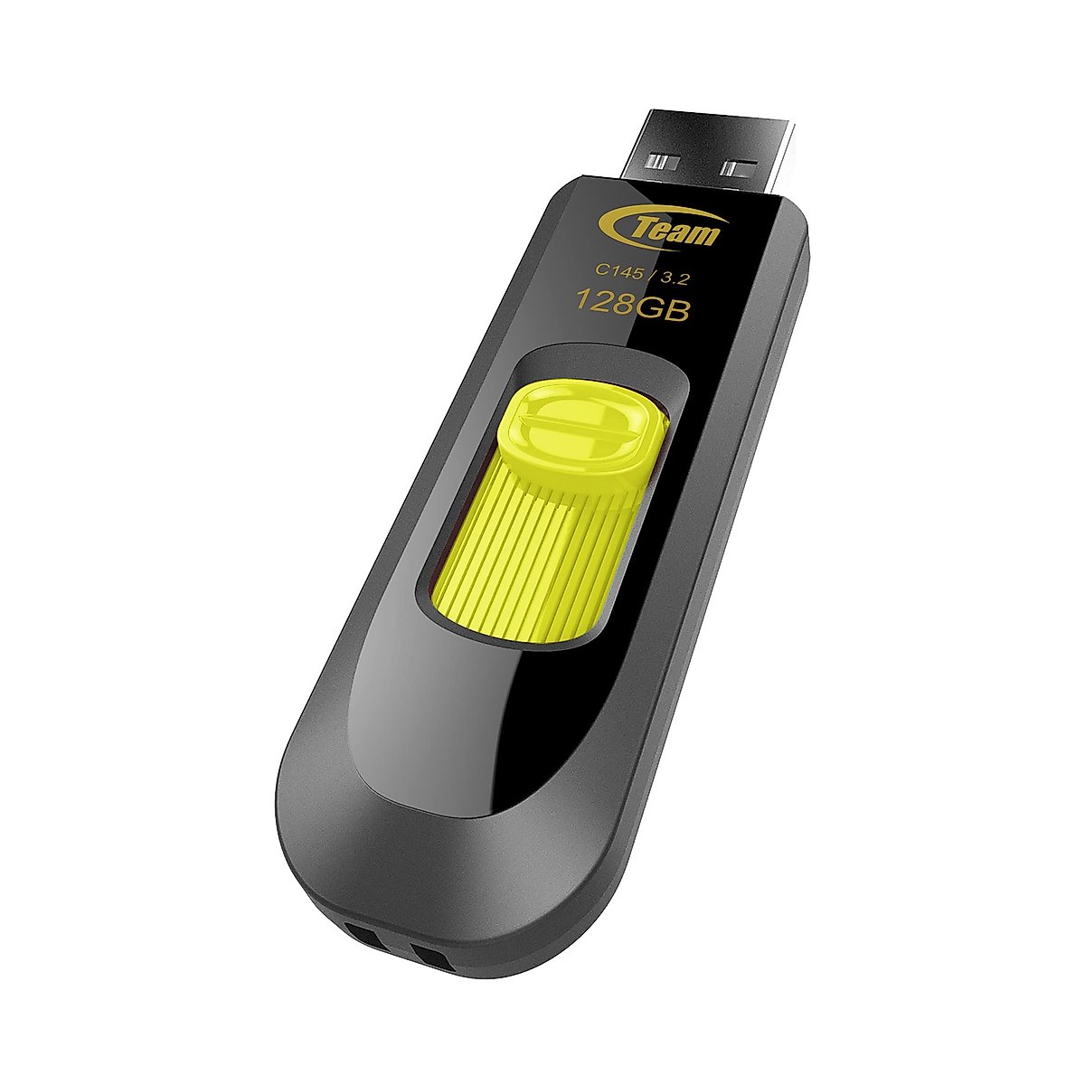 TEAMGROUP C145 128GB 2 Pack USB 3.2 Gen 1 (3.1/3.0) Read 100MB/s Flash Thumb Drive, External Data Storage Memory Stick Compatible with Computer/Laptop (Black-Yellow) TC1453128GY22