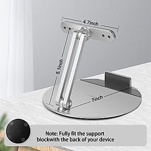 Aluminum Desktop Stand for Echo Show 15, Echo Show 15 Stand Swivel and Tilt, Adjustable and Foldable Stand with 360 Degree Rotatable Base, Multi-Angles, Easy Switch Device in Portrait and Landscape