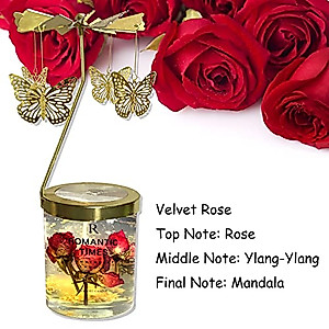 Gifts for Women Mom Sister Best Friend Girlfriend Birthday, Jelly Gel Scented Candle Spinning Candle Rotating for Romantic Home Decor, Long Burning, Relaxing for Bath, Yoga (Velvet Rose, Fairy)