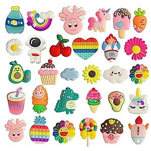 monochef Shoe Charms for Girls Teens: 30 Pack Random Different Cute Shoe Decoration Charms, Shoe Charm, Charms for Shoes Bracelet Wristband Party Favors Gifts Boys Kids Adults