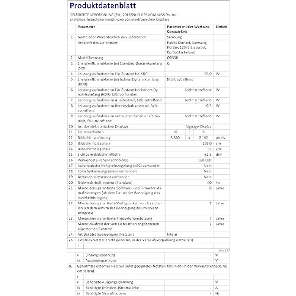 SAMSUNG QB55B/55'UHD (3840 x 2160)