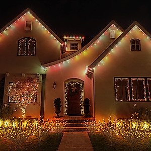 Solar Led Lighted Branches Pathway Lights 3 Pack 180 Led Brown Twig Lights with Blinking Mode for Yard Garden Home Christmas Decoration (Warm White)