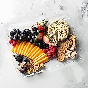 Plastic Serving Trays 9" X 13" Rectangle Serving Platters 4-Pack Clear Party Tray Durable Serving Platter - Disposable Serving Food Tray - Rectangular Cake, Fruit, Cookie Tray - Posh Setting