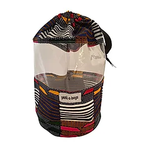 Toy Storage PEEK-A-BAGS For Organizing Kid's Toys With Unique Colorful Drawstring bag. Perfect For a Baby Shower. (Standard, Uganda Multi Patchwork)