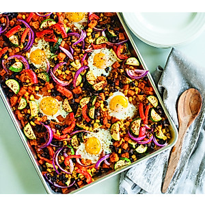 Nordic Ware Natural Aluminum Commercial Baker's Half Sheet, 2-Pack, Silver & Silpat Premium Non-Stick Silicone Baking Mat, Half Sheet, Cream