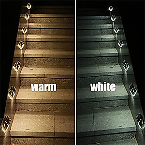 Solar Outdoor Lights, 8 Pack Solar Fence Lights, Deck Lights Solar Powered Waterproof Outside Lights for Garden Patio Yard Stair Step Wall Railing Post LED Lamp,Warm White