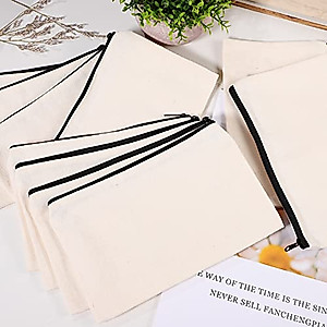 STOBOK Canvas Tool Bags 25 Pieces Blank DIY Craft Bag Canvas Pen Pencil Case for School Supplies Invoice Bill