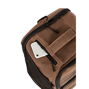 EDC Meal Prep Backpack by Evolutionize - Full Meal Management System - Holds 6 Meals - Includes Portion Control Meal Prep Containers + Ice Pack (Backpack - 6 Meal, Brown (Waxed Canvas))