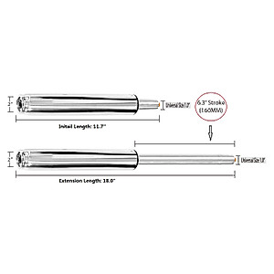 Nazalus Stroke 6.3'' Gas Lift Cylinder Replacement Pneumatic Chair Part Heavy Duty Steel Case Universal Size Height Extension for Office Stool Chair