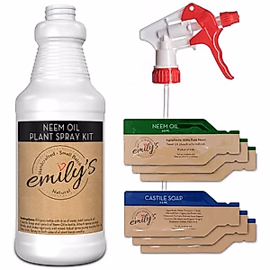 Emily's Naturals Neem Oil for Plants | Spray Kit Makes 48oz | for Outdoor Garden and Indoor House Plants | Safe and Biodegradable
