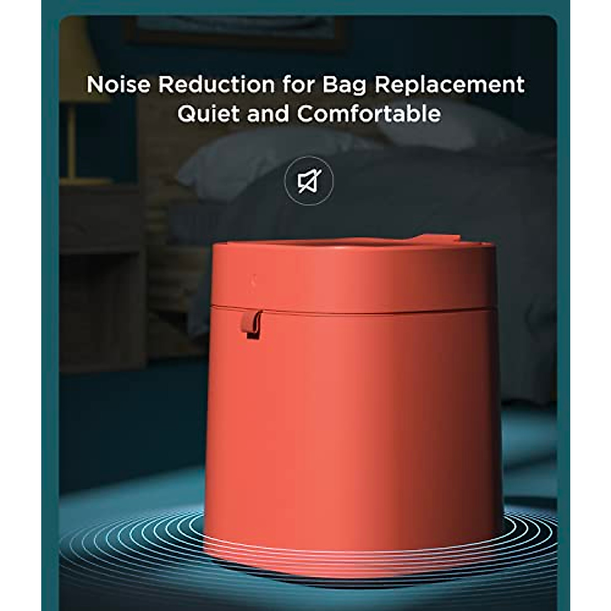 TOWNEW T Air X Orange Self Sealing Trash Can, 3.5 Gallon Automatic Garbage Can with Motion Sensor and Handle, Smart Trash Bin for Living Room Bedroom Kitchen Restroom, Orange