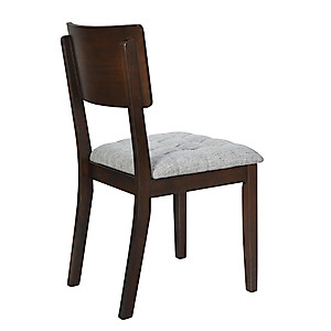 5-Piece Rustic Dining Table Set,42inch Round Dining Table with Cross Legs and Upholstered Dining Chairs for Small Places (Espresso/Rustic+R)