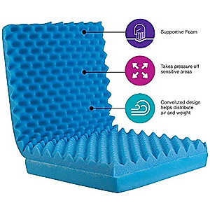 DMI Egg Crate Sculpted Foam Car Seat Cushion, Office Chair Cushion Relieves Back Pain, Tail Bone Pain, Sciatica, 32 X 18 X 3, Full Back