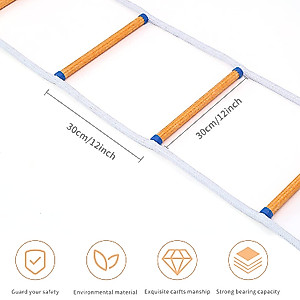 5M 16 FT Emergency Fire Escape Ladder Flame Resistant Safety Rope Escape Ladder with 2 Hook Carabiners for Kids and Adults Fast to Deploy Sturdy and Strong Portable and Reusable, Tested to 2000 Pounds