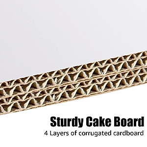 ABuff 8 Pack 12 inch Cake Drum Gold Cake Boards Round, Sturdy 1/2 Inch Thick Cake Drums Round Cake Board Greaseproof Foil Plate, Disposable Birthday Cake Drums for Heavy Or Multi-Tiered Cakes