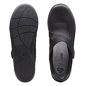 Clarks womens Sillian Bella Mary Jane Flat, Black, 8.5 Wide US