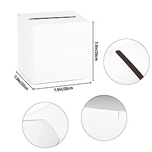 White Card Box Wedding Favors Post Box Cardboard Receiving Money Box Holder for Wedding Reception, Baby Showers,Anniversary, Birthday Party, Graduation Table Centerpiece Decorations