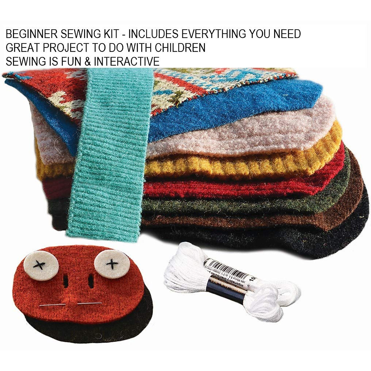 Cate & Levi - Hand Puppet Making Kit - Premium Reclaimed Wool - Machine Washable (Unicorn)