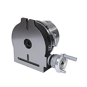 KACOME 4/6 Inche Three-jaw Chuck Milling Machine Indexing Head Rotary Table Universal Indexing Plate Rotating Vertical Horizontal(4 (80mm Four-jaw))