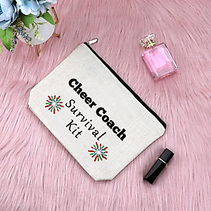 Cheer Coach Thank You Gift Cheerleader Coach Gift for Women Makeup Bag Cheerleading Coach Gift Cheer Mom Appreciation Gift Cosmetic Bags Christmas Thanksgiving Gift for Her Travel Makeup Pouch