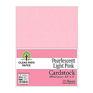 Bundles - 2 Cardstock Items - Pearlescent Light Pink - 8.5 x 11 inch - 105Lb Cover; Pearlescent Bronze Gold - 8.5 x 11 inch - 105Lb Cover - 40 Sheets Total - Clear Path Paper
