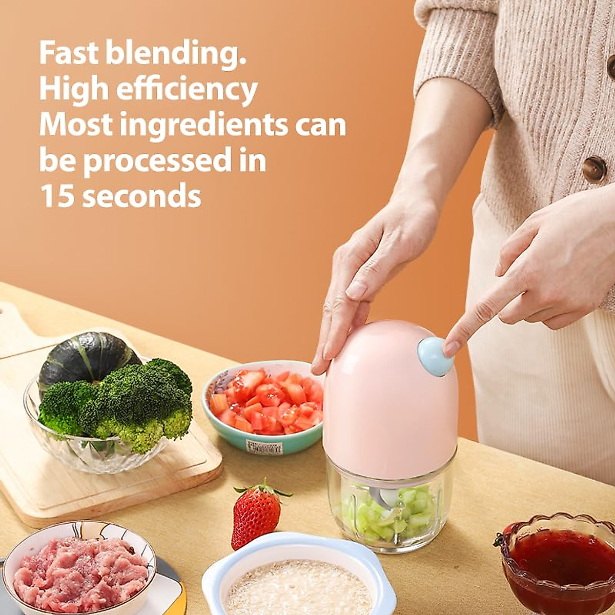 Baby Food Maker, Small Baby Food Processor Kits for Fruit, Vegetable, Meat, Baby Food Puree Blender, Baby Food Chopper Feeding Essentials for Baby Shower Gifts (Pink)