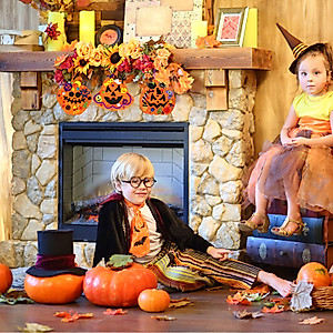 Winlyn 30 Kits Fall Halloween Pumpkin Decorations DIY Pumpkin Craft Kits Foam Pumpkin Shapes with Halloween Stickers Jack-O'-Lantern Face Stickers for Kids Gift Favors Art Project Classroom Activity